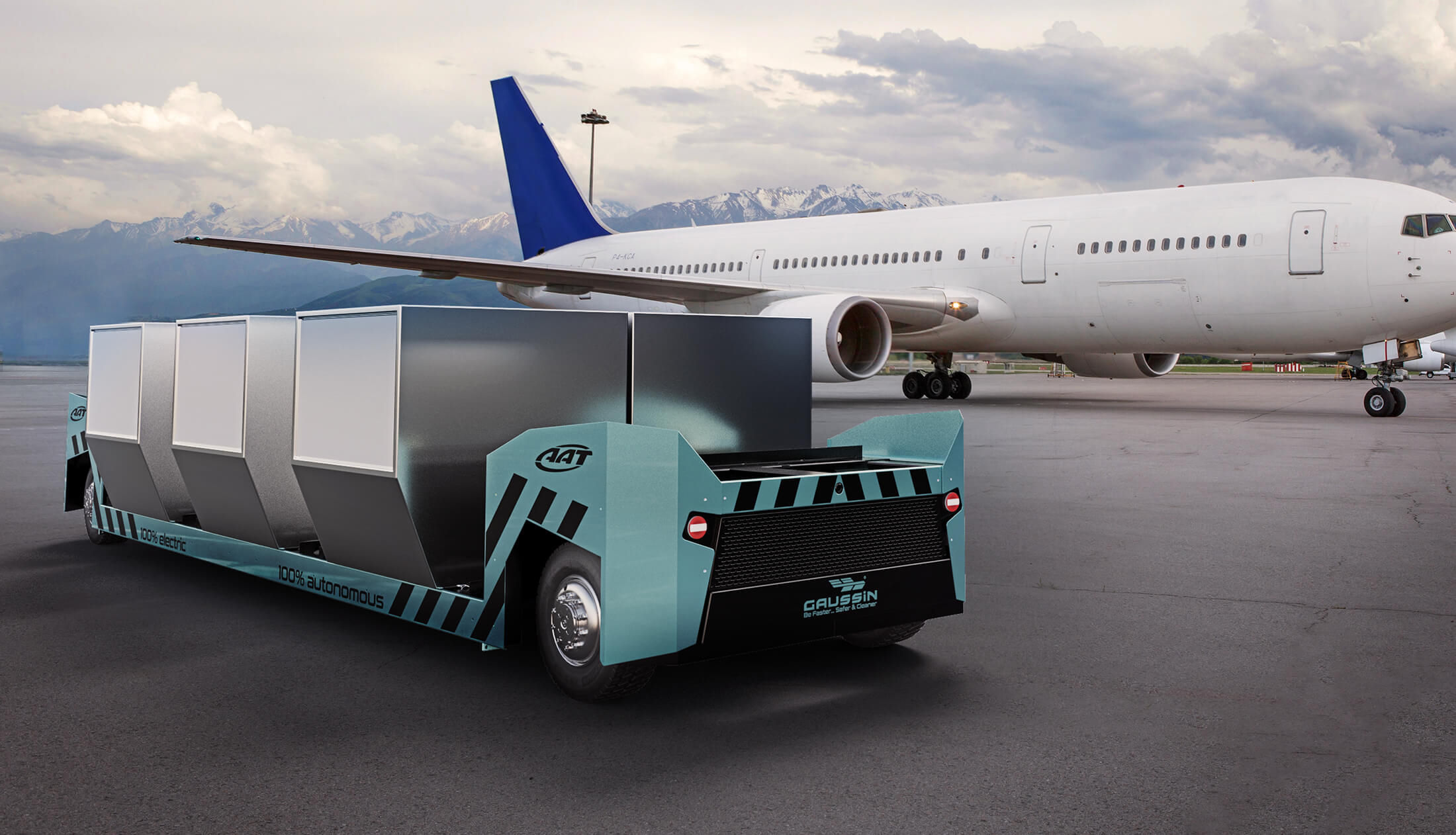 Pallet transporter - AAT Autonomous - Gaussin - for baggage / for airport