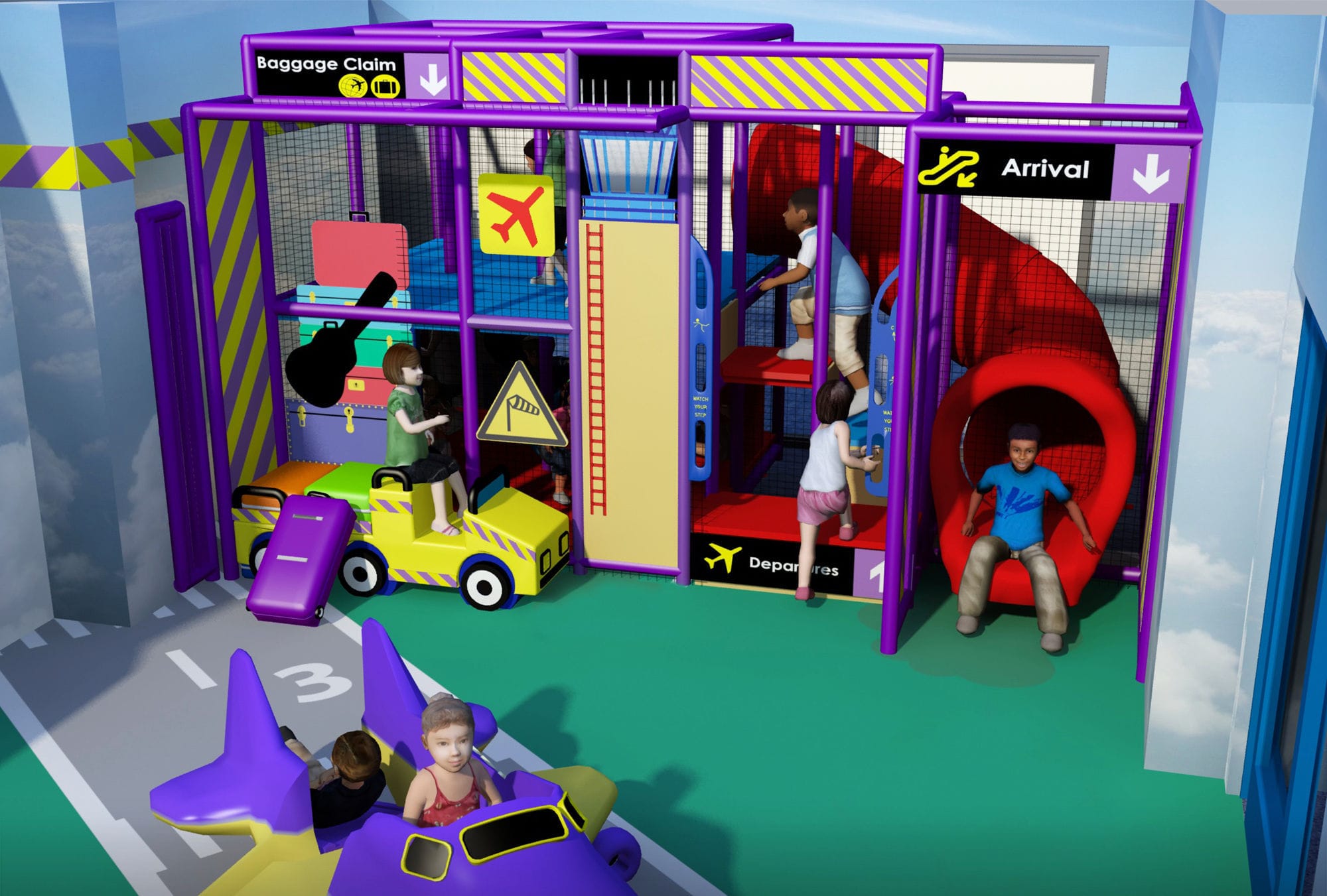 Airport play unit - P28922 - Soft Play LLC - indoor / outdoor