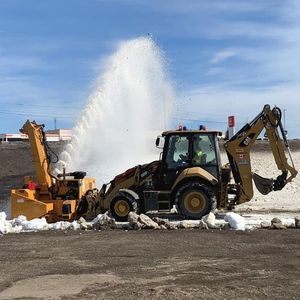 Backhoe loader-mounted snow blower - HS300 - R.P.M. TECH INC. - for runway