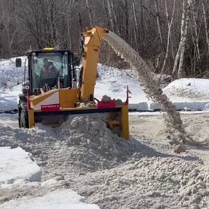 Backhoe loader-mounted snow blower - HS300 - R.P.M. TECH INC. - for runway