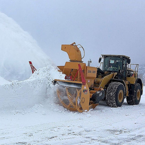 Backhoe loader-mounted snow blower - RPM48R - R.P.M. TECH INC. - for runway