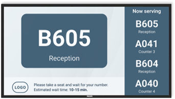 LED queue display - Qmatic - wall-mounted / for airport