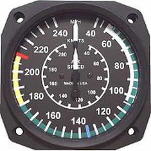 Aircraft airspeed indicator - UMA Instruments - analog / dual-scale