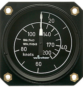 Aircraft airspeed indicator - 7 FMS 4 - Winter - analog