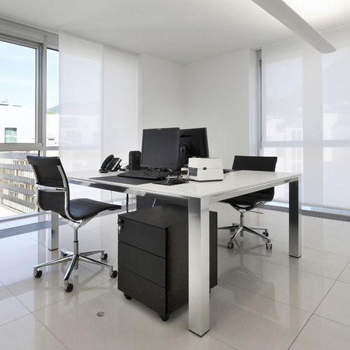 Airport table - P80 Manager - ICF S.p.A. - wood / aluminium / glass