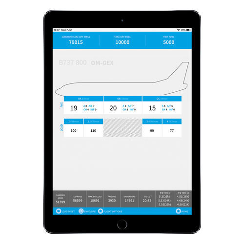 Management software - eLoadsheet - eAvio d.o.o. - for airplane