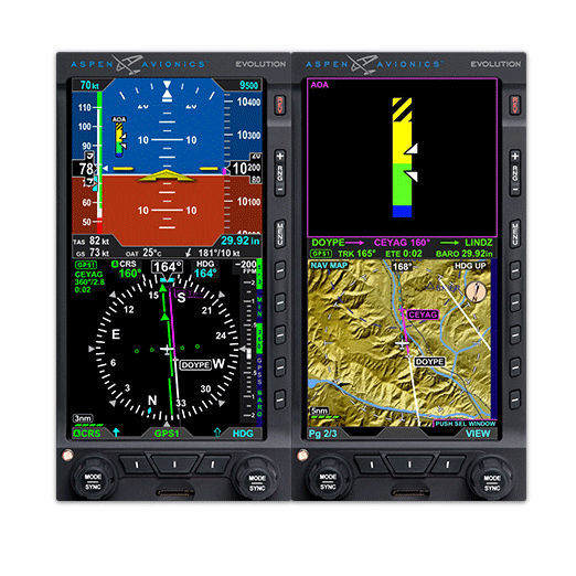 Display di volo MFD - AOA - Aspen Avionics, Inc. - PFD / per elicottero