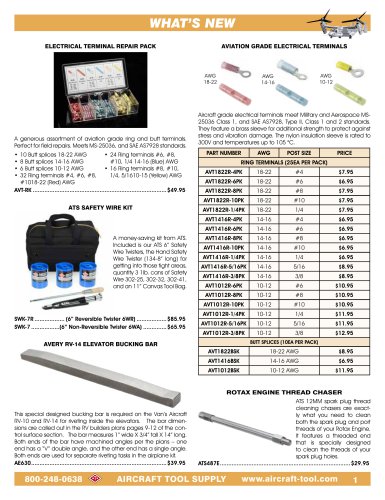 Tous les catalogues et fiches techniques (PDF) Aircraft Tool Supply Co.