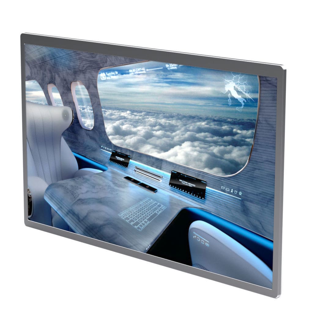 Tela para cabine de avião para sistema de entretenimento a bordo ...